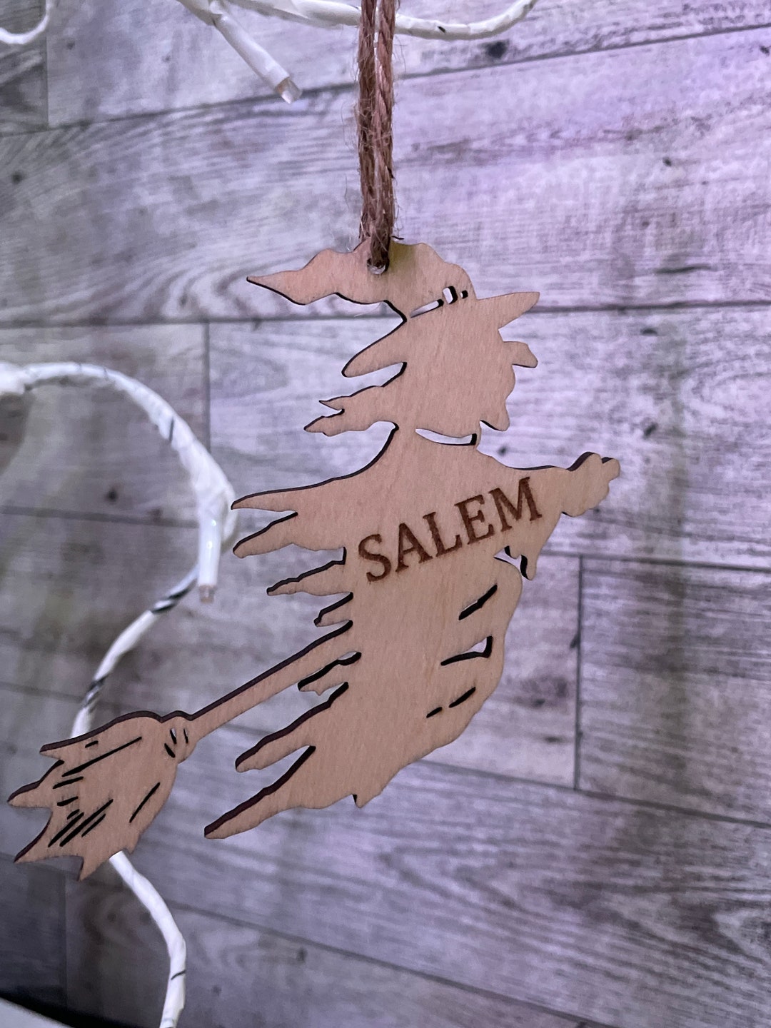 Salem Witch Flying Laser Cut and Engraved Ornament - Etsy