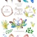Happy Easter Watercolor Clipart, Eggs, Wreaths, Hand Painted ...