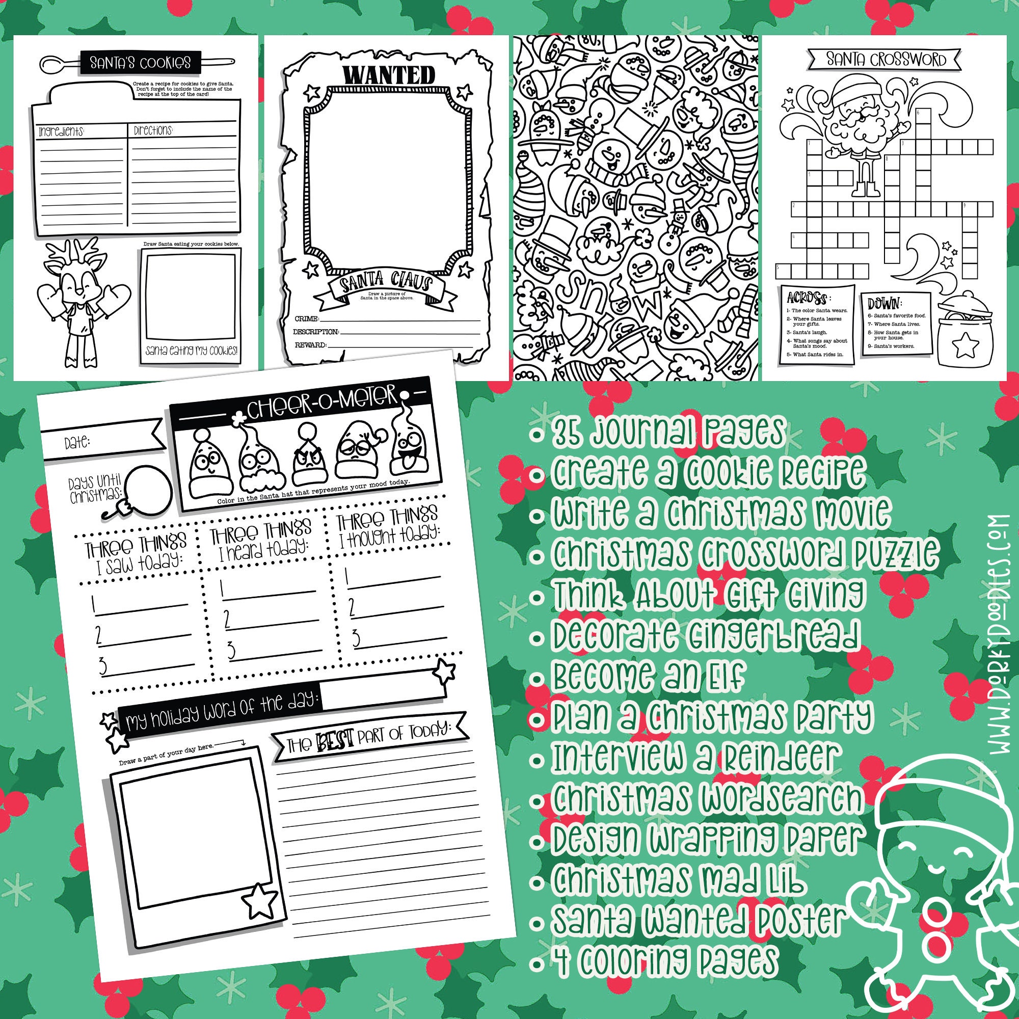 Christmas Journal for Kids Printable - Hours of Holiday Fun Activities ...