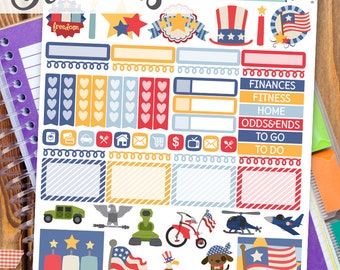 Memorial Day Print and Cut Planner Stickers - Patriotic Printable ...