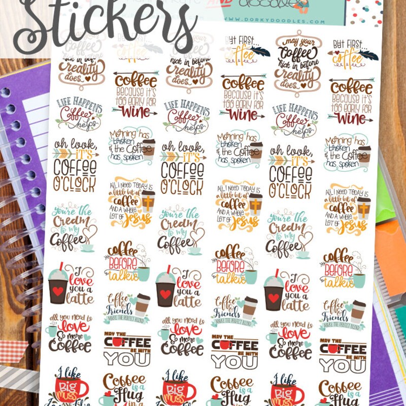 Coffee Planner Stickers - Etsy
