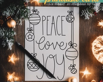 Cartes à colorier de Noël imprimables - Cartes de vœux de Noël ...