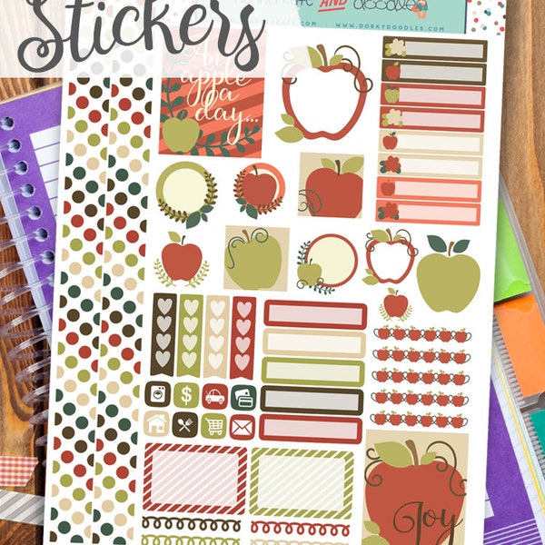 Green Apple Stickers - Etsy