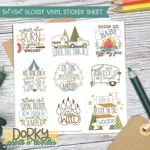 Camping Stickers - Etsy