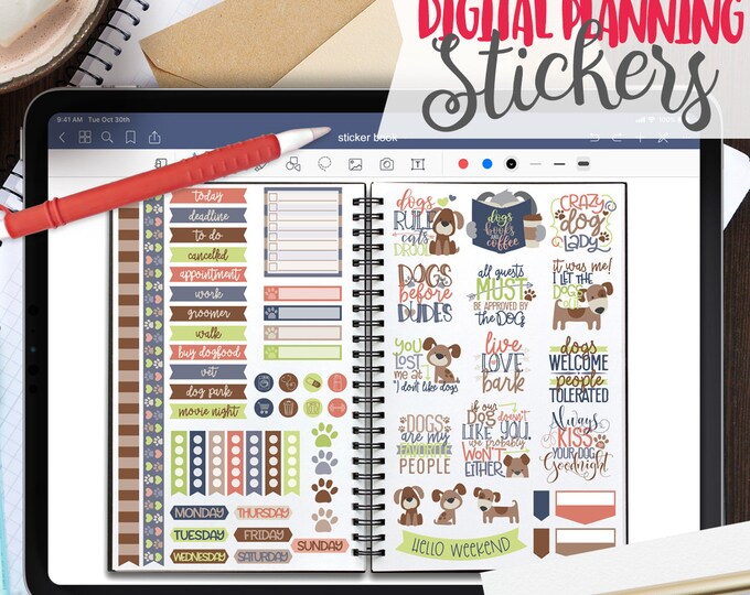Dog Lovers Digital Planner Stickers - Dog People Sticker Book for ...