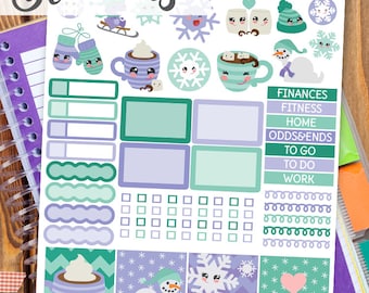 WINTER PRINTABLE PLANNER Stickers Snow Printable Stickers - Etsy