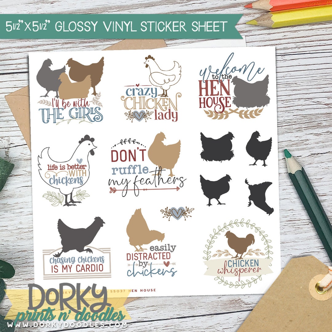Hen House Decorative Planner Sticker Sheets | 5.5x5.5 Inch Stickers ...