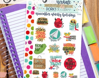 Wacky September Print and Cut Planner Stickers - Crazy September ...