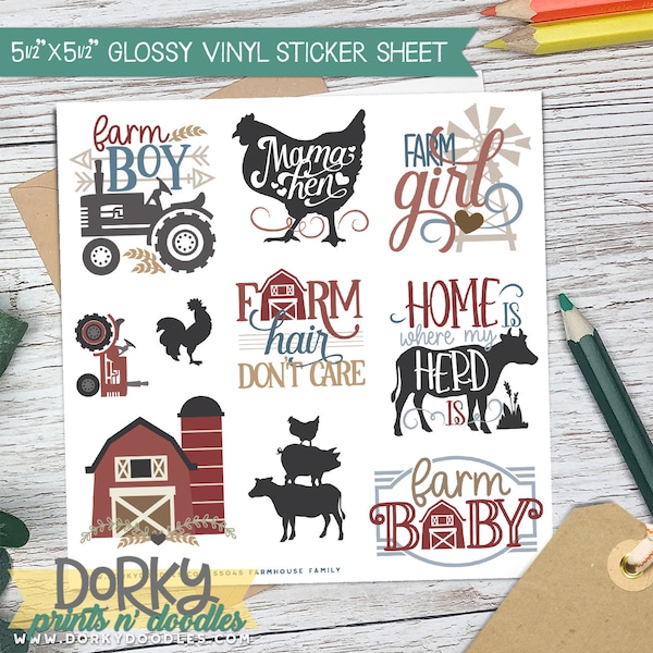 Farmhouse Stickers - Etsy