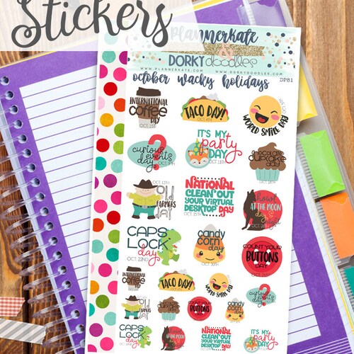 Wacky October Print and Cut Planner Stickers Crazy October - Etsy