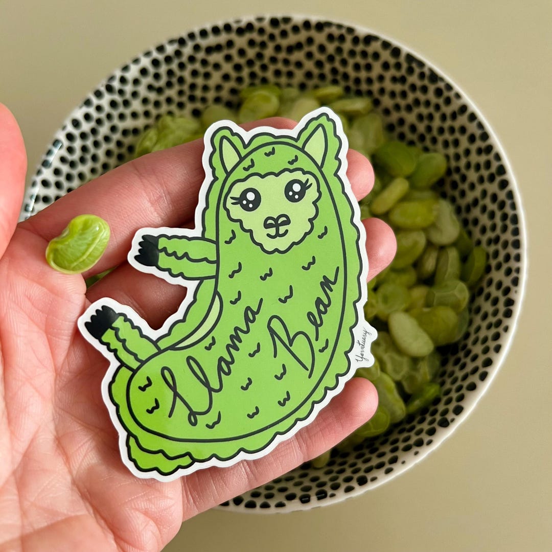 Vinyl Sticker, Yarn Sticker, Llama Sticker, Llama Bean, Crocheter ...