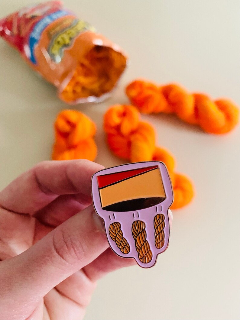 Yarn Hard Enamel Pin Cheetos Pin Crochet Pin Knitting Pin - Etsy