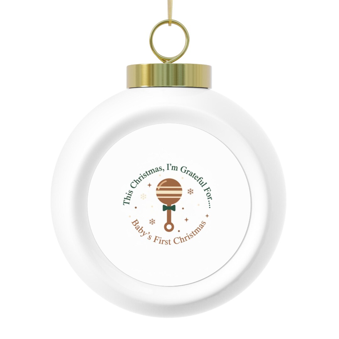 Christmas Ball Ornament Baby's First Christmas - Glossy Ceramic - Etsy