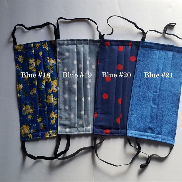 Blue Floral Face Mask - Etsy