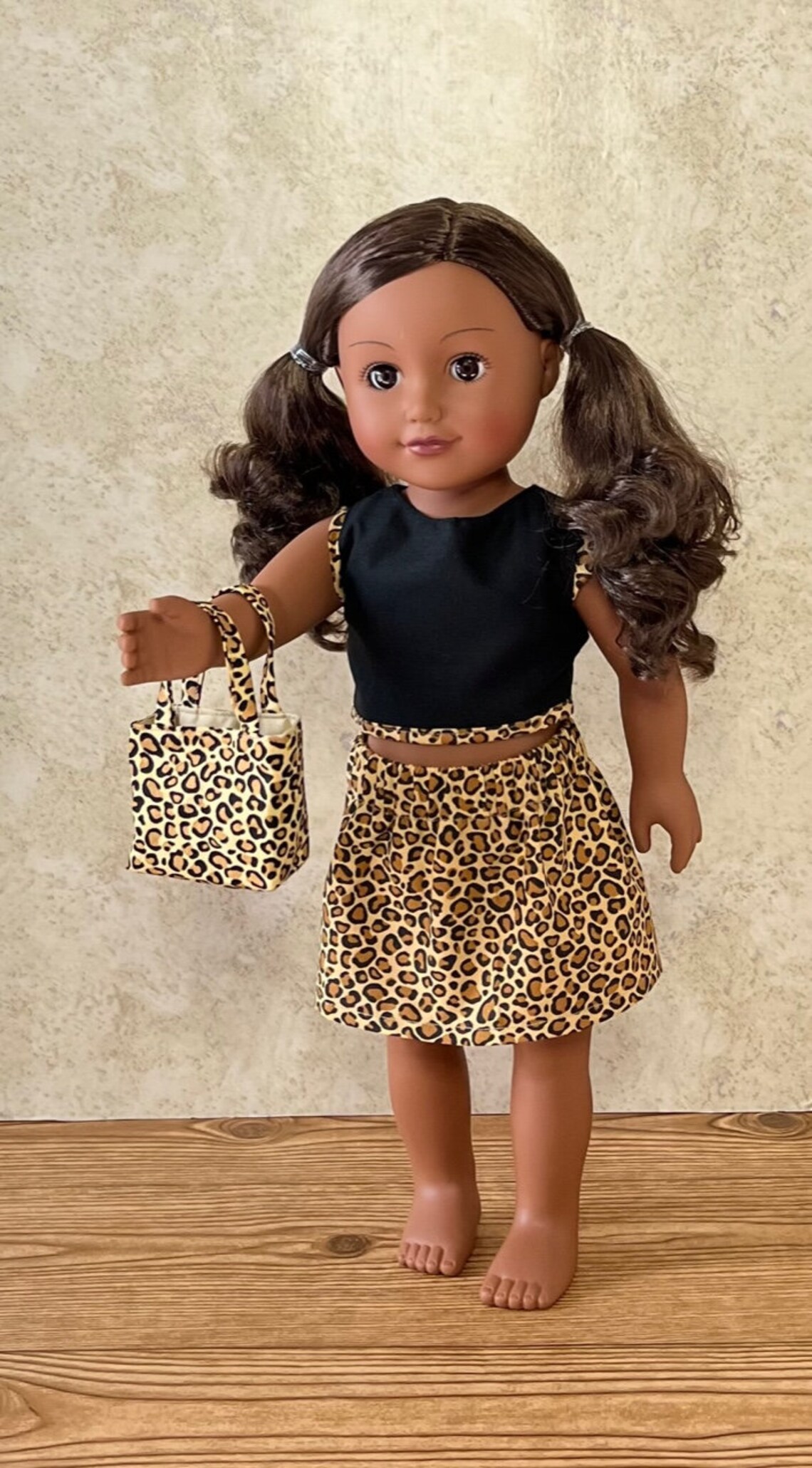Cheetah Print Doll Skirt & Crop Top Handmade for American Dolls and ...