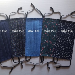 Blue Face Mask With Filter Pocket, Aluminum Nose Strip, and Adjustable ...