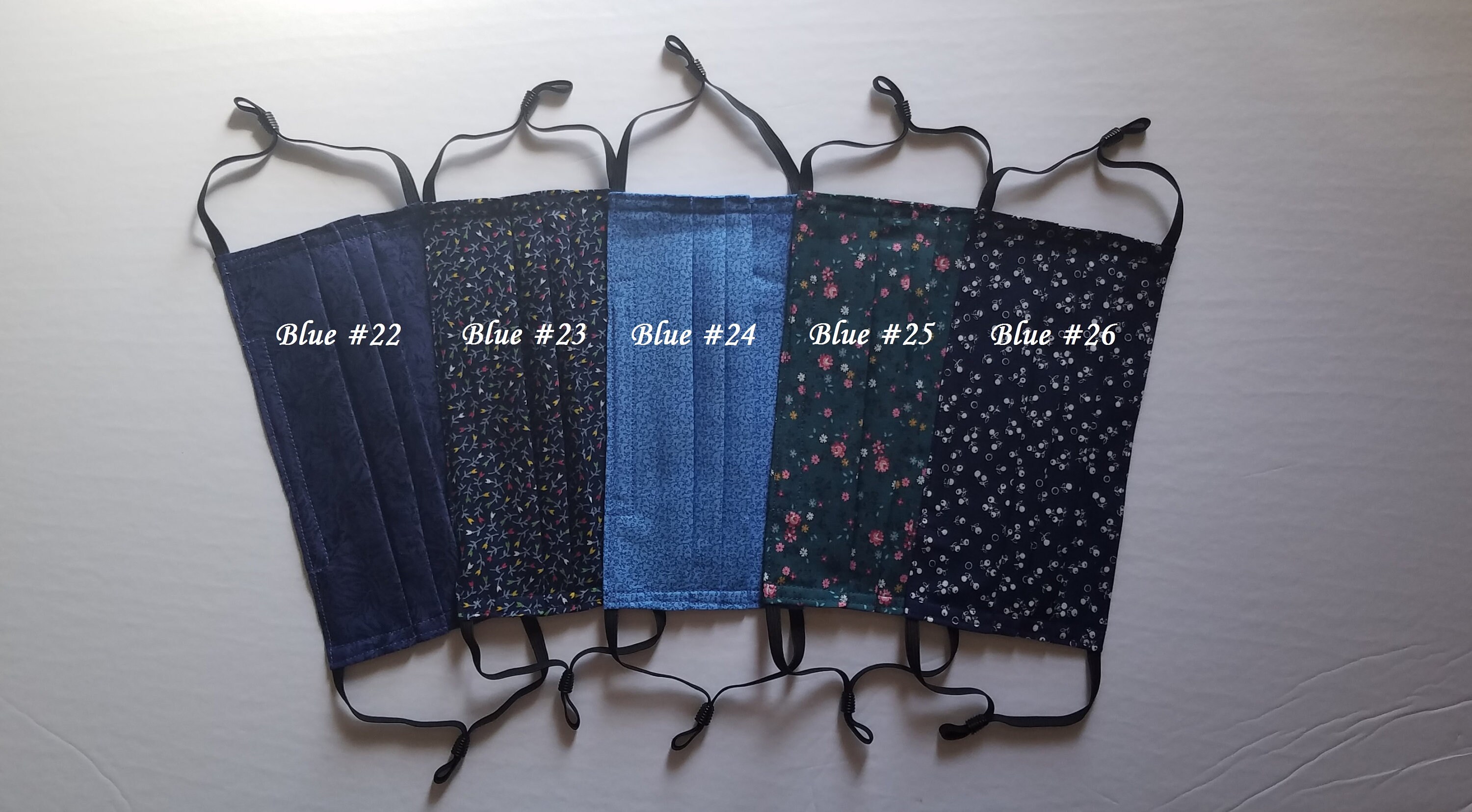 Blue Face Mask With Filter Pocket Aluminum Nose Strip and - Etsy