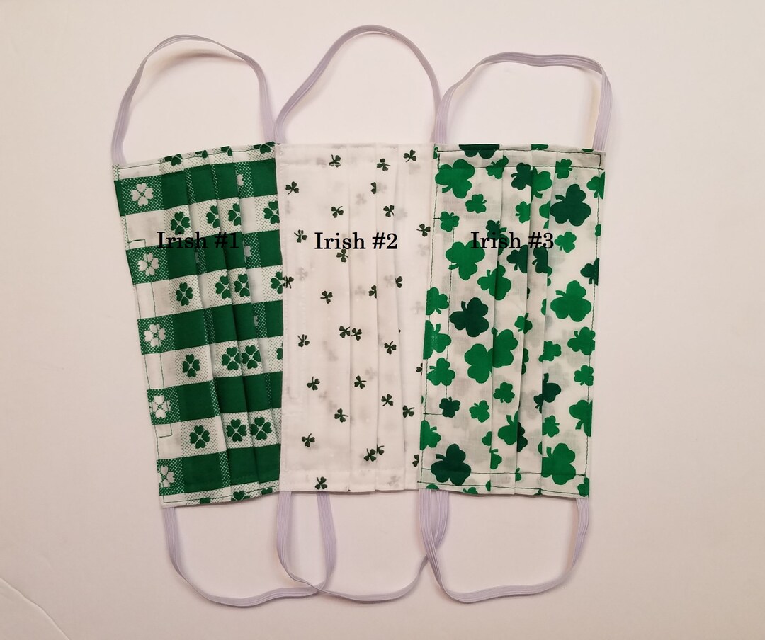 Irish Face Mask With Filter Pocket Aluminum Nose Strip - Etsy