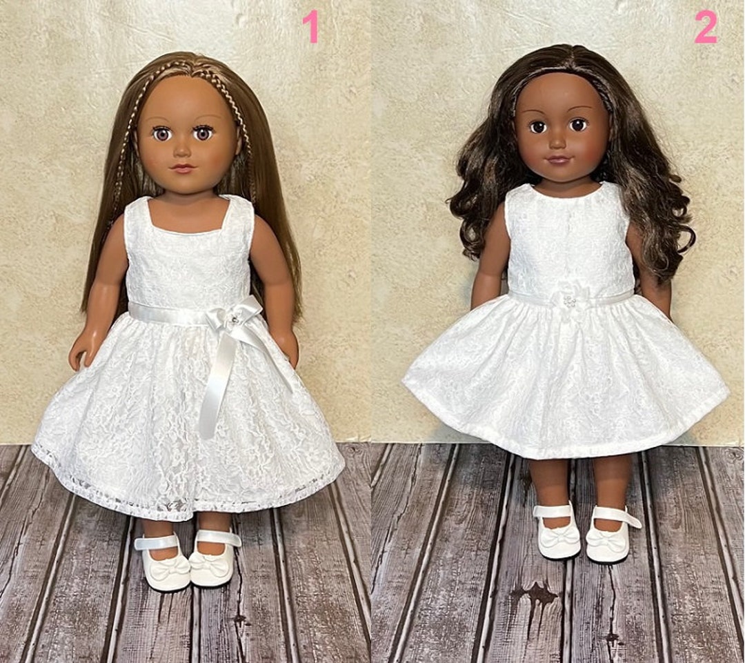 18in White Lace First Communion Doll Dress Handmade for American Dolls ...