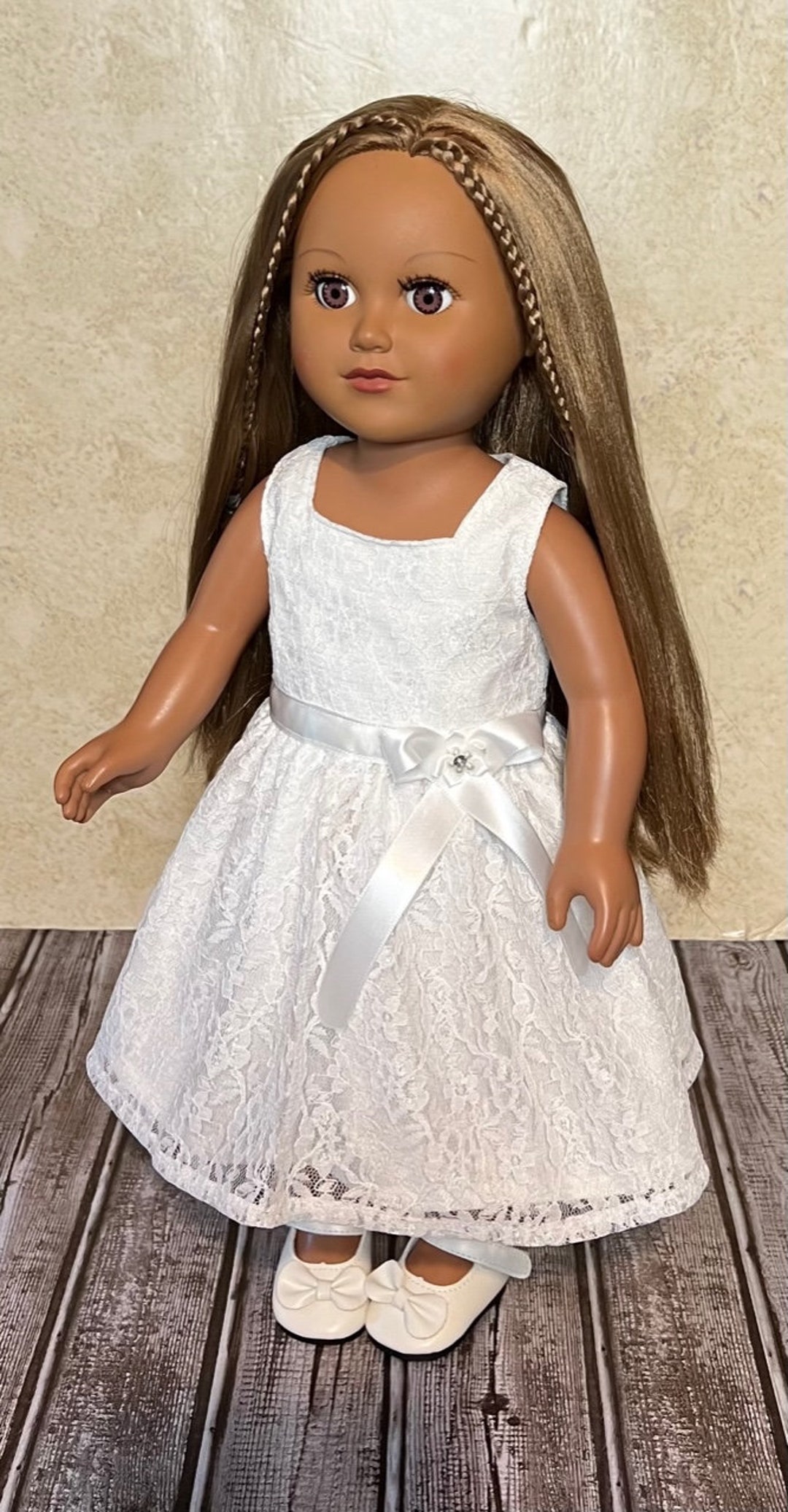 18in White Lace First Communion Doll Dress Handmade for American Dolls ...