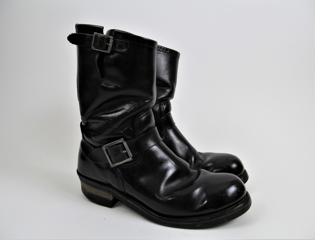 Red Wing 2268 Engineer Boots Steel Toe Mens Size 9.5 Made in USA Black ...