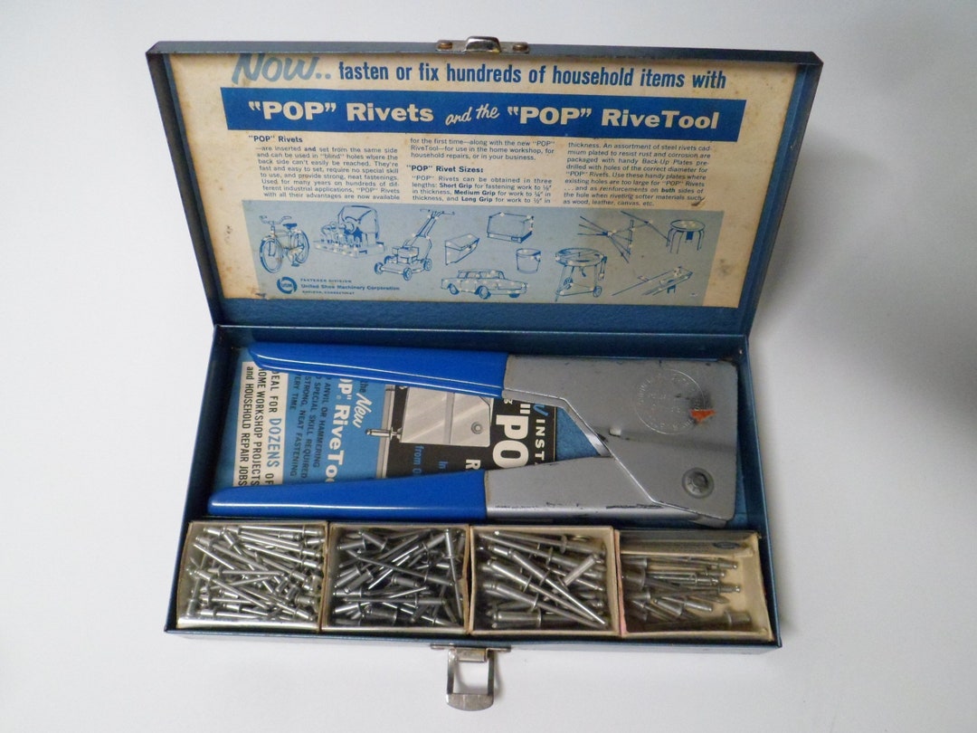 United Pop Rivets Rivetool Set United Shoe Machinery USM With - Etsy