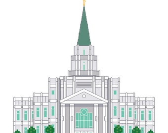 Dallas LDS Temple Cross Stitch Pattern: Texas LDS Church Pixel Art ...