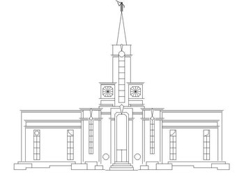 Craft Supplies & Tools Red Cliffs Utah Temple Line Art LDS Clipart ...