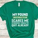 Pound Workout Lover Gifts T-shirt - My Pound Instructor Scares Me ...