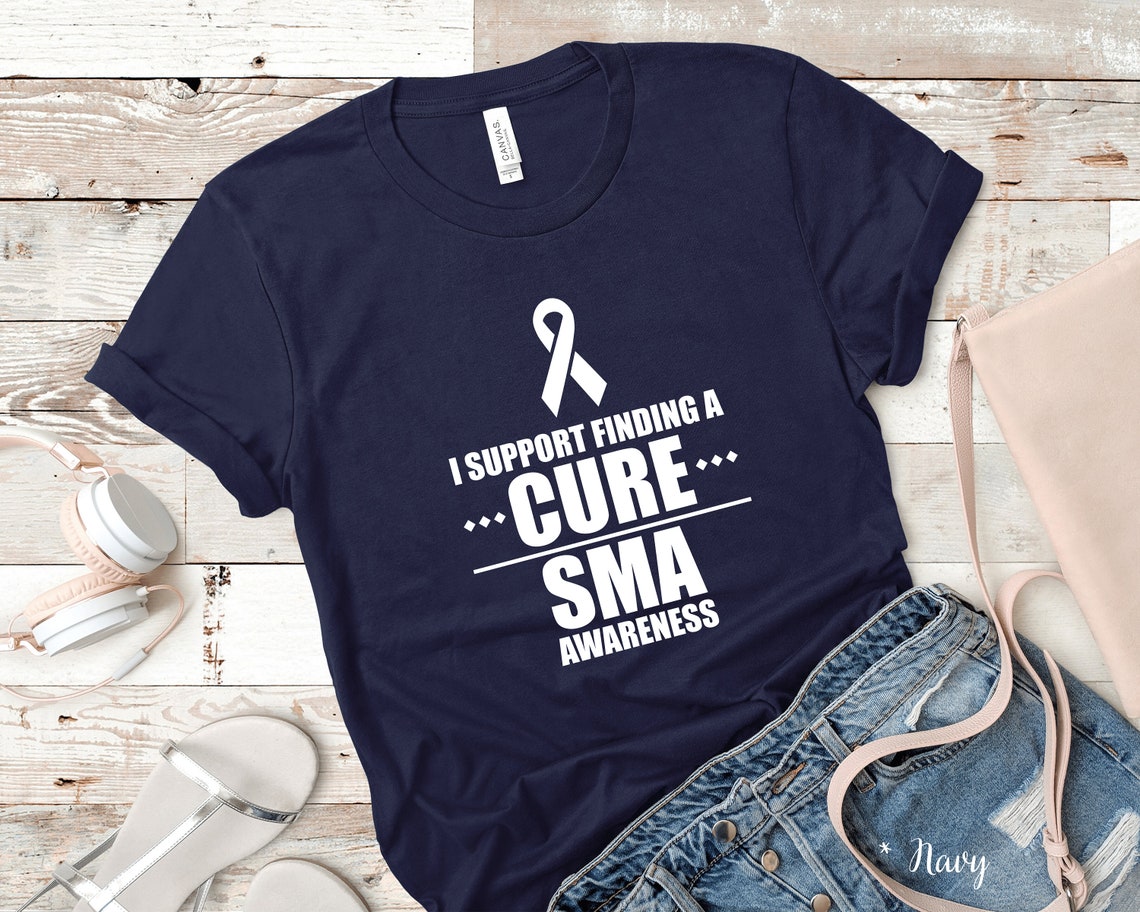 SMA Awareness T-shirt - Ivory Ribbon, Cure Spinal Muscular Atrophy - Etsy