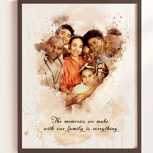 Watercolor Custom Family Illustration, Family Portrait Painting ...