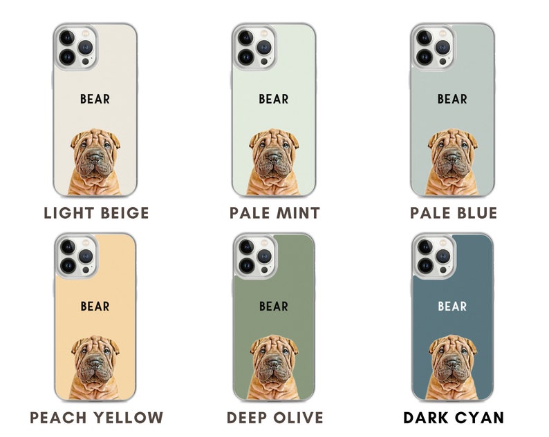 Portrait Phone Case With Name, Custom iPhone Case, Personalized Pet ...