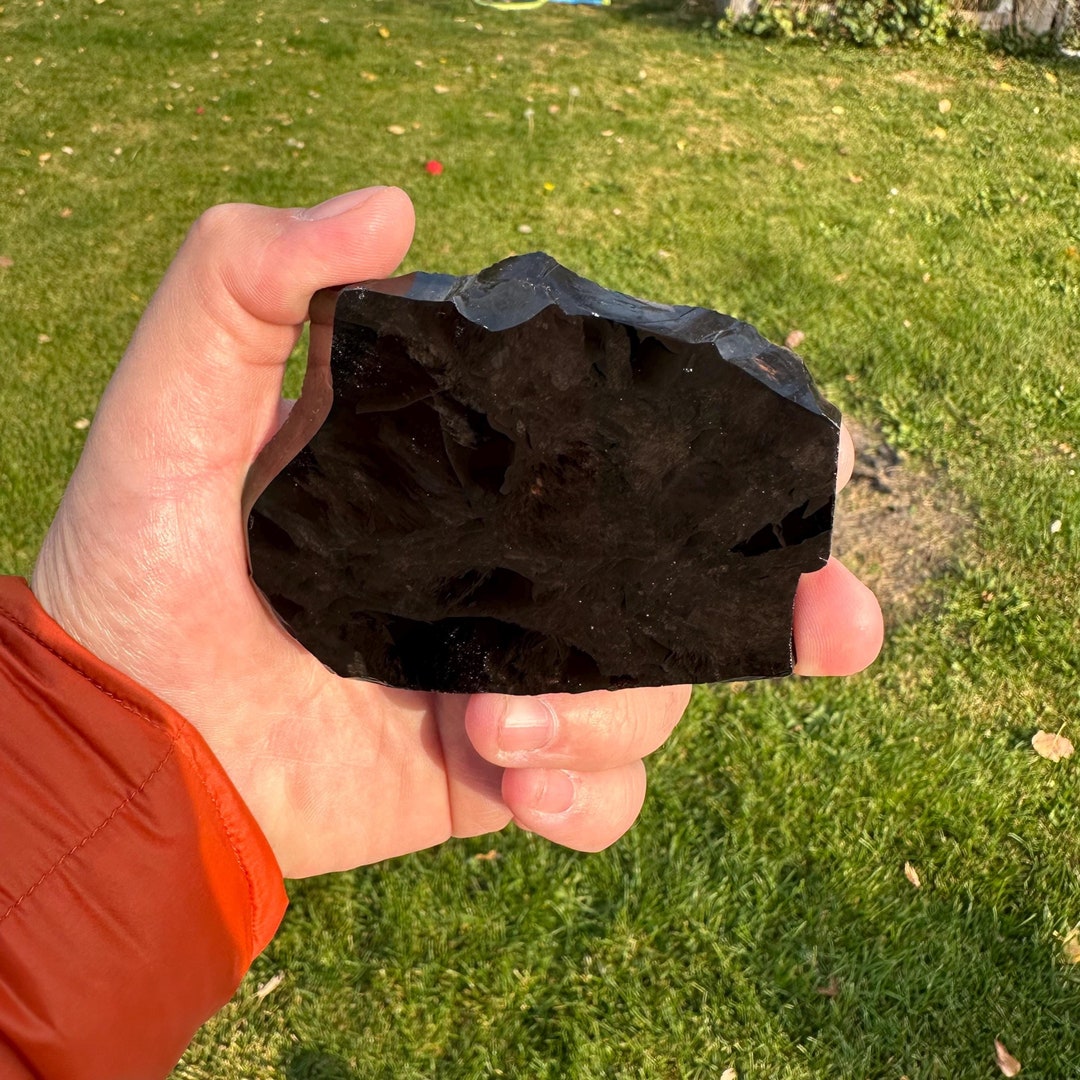 Silver Sheen Obsidian Polished Specimen, High Grade Lapidary Display ...
