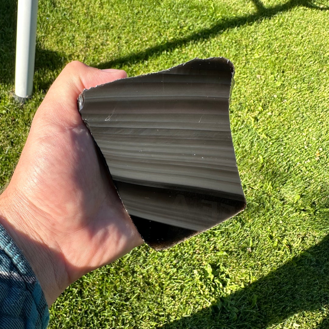 Banded Obsidian Polished Specimen, Obsidian Lapidary Display Specimen ...