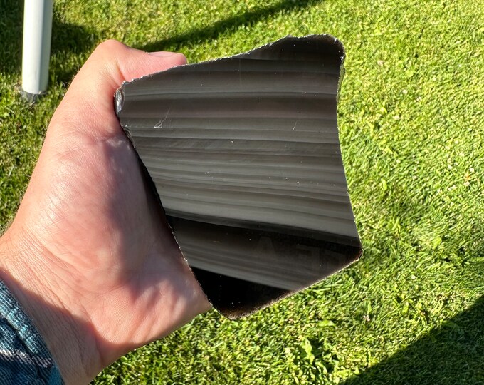 Banded Obsidian Polished Specimen, Obsidian Lapidary Display Specimen ...