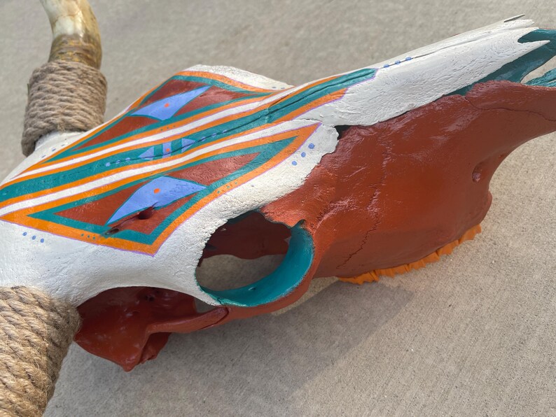 HAND PAINTED BULL Skull - Etsy