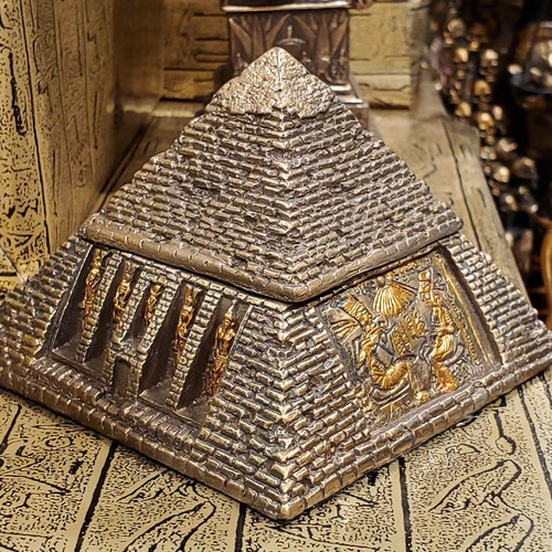 Vintage Pyramid Trinket Box Bronze Finish Ancient Egyptian | Etsy