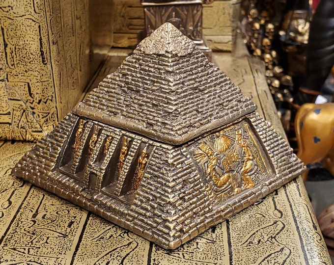 Vintage Pyramid Trinket Box Bronze Finish Ancient Egyptian - Etsy