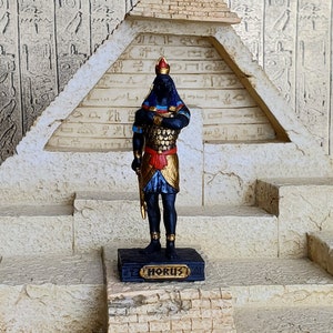 Vintage Horus Mini Statue Small Hand-painted Ancient Egyptian Falcon ...