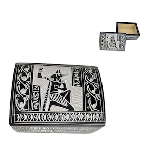 Hand-carved Anubis Basalt Jewelry Box - Made in Egypt - Heavy Solid ...