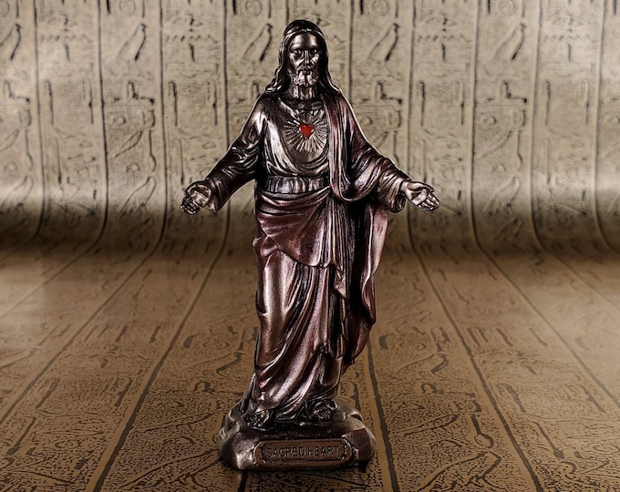 Vintage Sacred Heart of Jesus Mini Statue - Small Hand-crafted ...