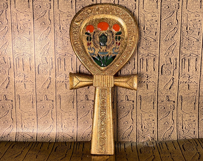 Vintage Egyptian Ankh Hand Mirror - Etsy