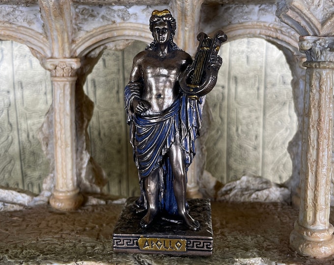 Vintage Apollo Mini Statue - Small Hand-painted Ancient Greek God ...