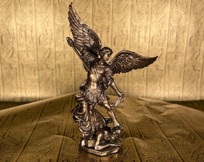 Vintage Archangel Michael Statue Small Hand-crafted Christian Mini ...
