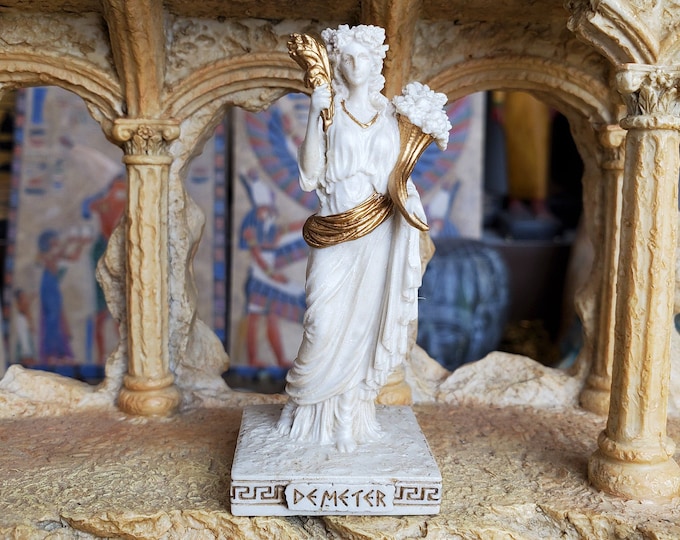 Vintage Demeter Mini Statue - Small Hand-painted Ancient Greek Goddess ...