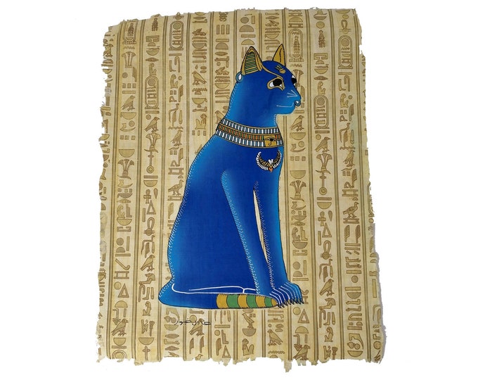 Goddess Bastet Papyrus - Cat Goddess Bast - Made in Egypt - Hand Made ...