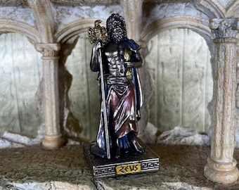 Vintage Zeus Mini Statue Small Hand-painted Ancient Greek - Etsy