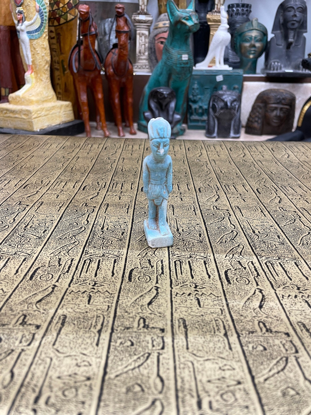 Vintage Egyptian Pharaoh Stone Statue - Made in Egypt - Small Hand ...