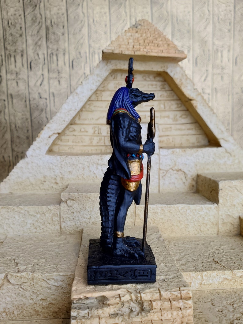 Vintage Sobek Mini Statue Small Hand-painted Ancient - Etsy