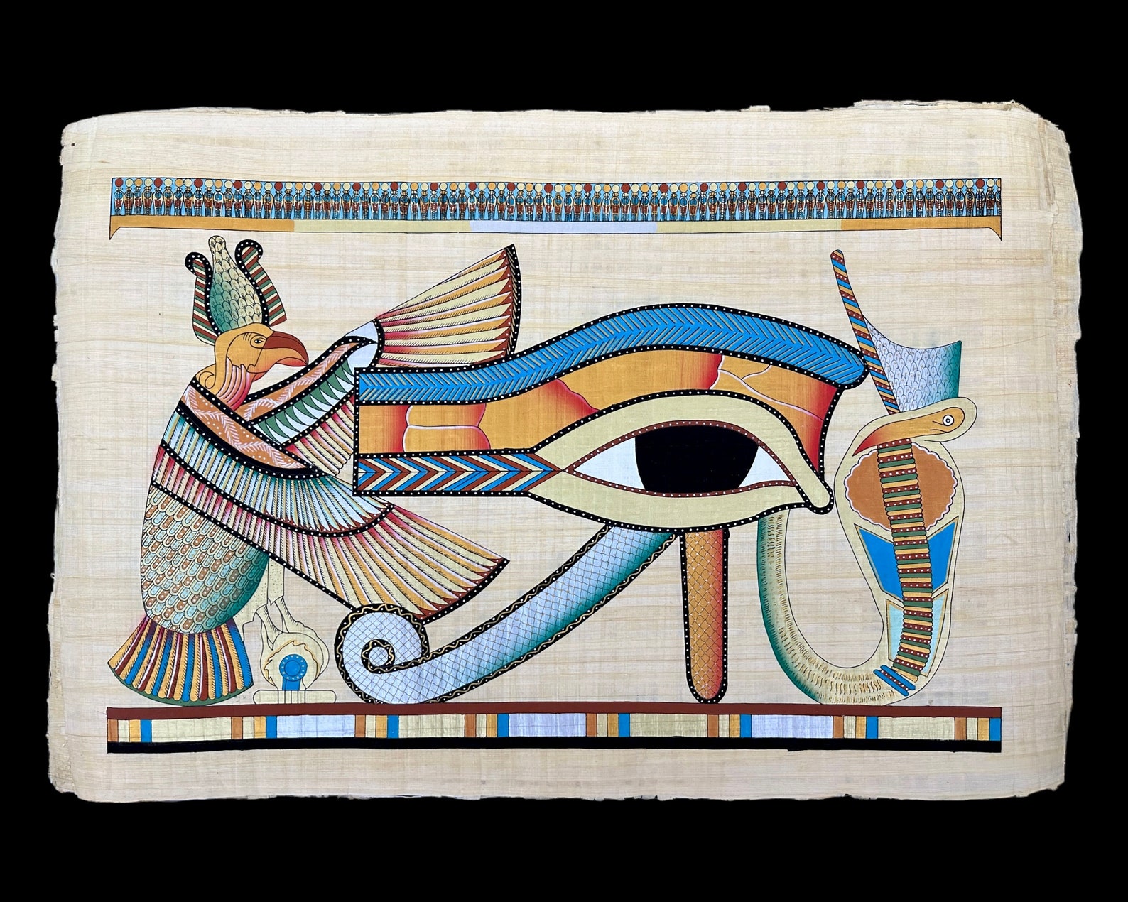 Eye of Horus - Egyptian Wadjet Amulet Papyrus - Eye of Ra - Nekhbet ...